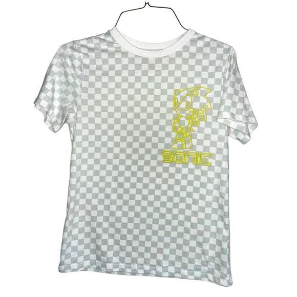 Shirts & Tops | Kids Sonic Checkered Tshirt White And Yellow | Poshmark